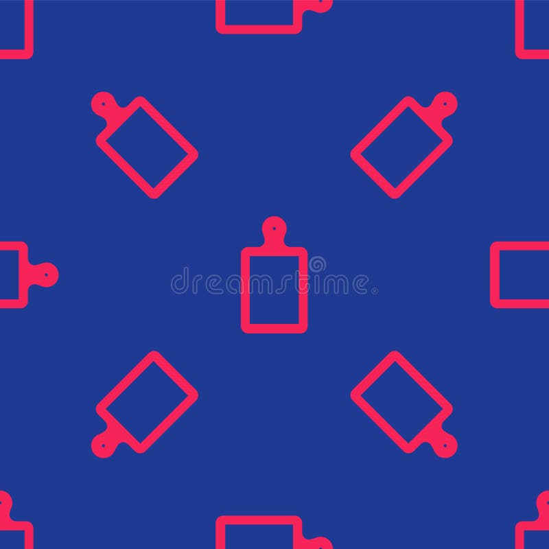Red Cutting Board Icon Isolated Seamless Pattern on Blue Background ...