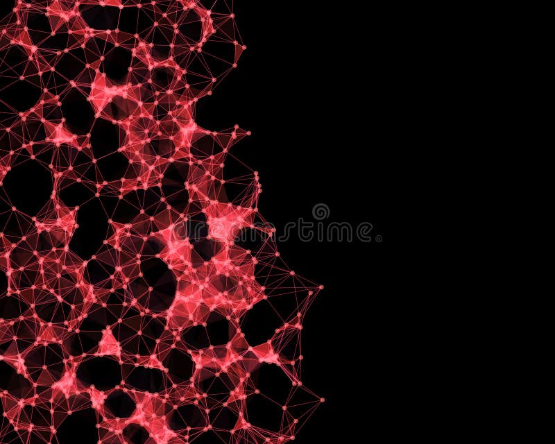 Red cybernetic particles stock illustration. Illustration of ...
