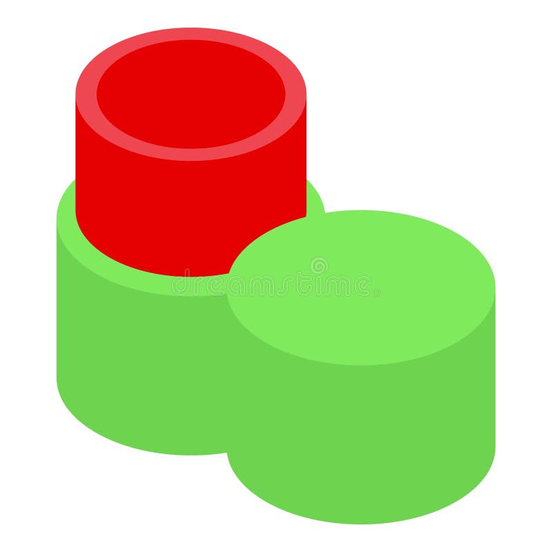 Red Cylinder Standing Out from Green Cylinders Concept Stock Vector ...