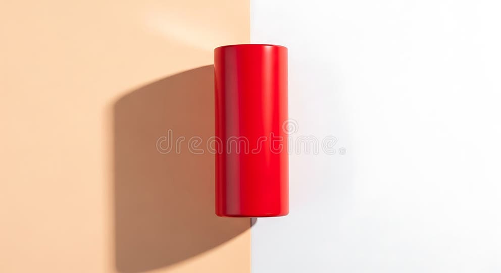 A Red Cylindrical Object is Positioned Vertically at the Center of a ...