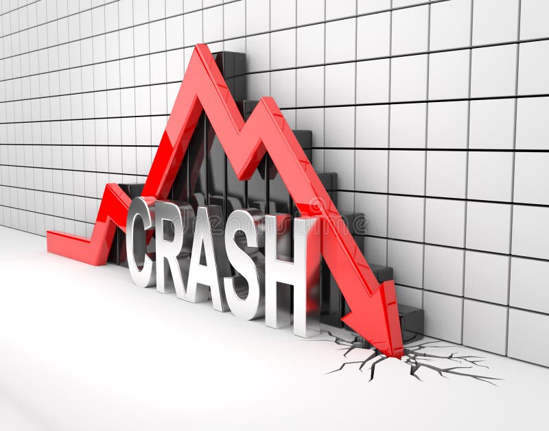 Red 3D arrow crash stock illustration. Illustration of market - 68781990