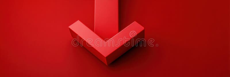 Red 3D Arrow Pointing Down Designed for Clear Directional Guidance in ...