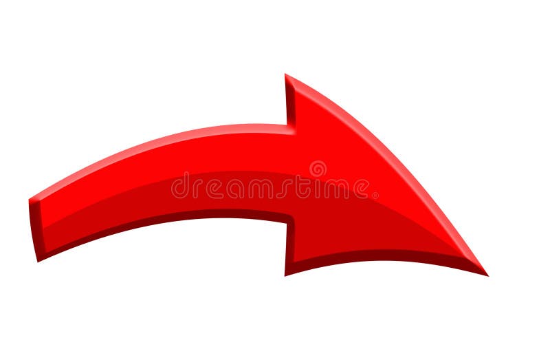 Red 3D Arrow To the Right. Make a Right Decision Stock Illustration ...