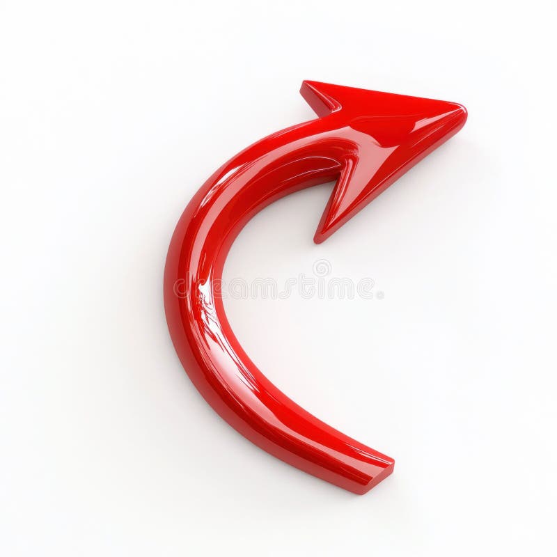 Red 3D Arrow Turning Right stock illustration. Illustration of icon ...
