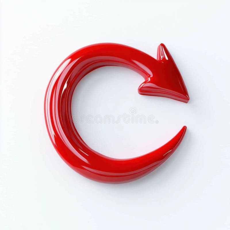 Red 3D Arrow Turning Right stock illustration. Illustration of concept ...