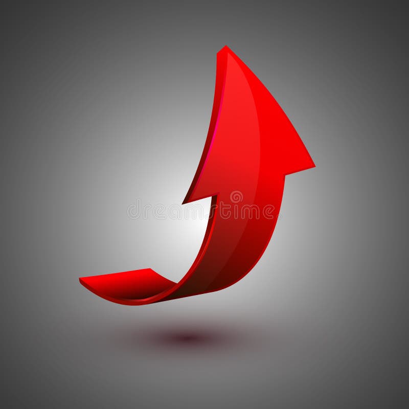 Red 3d arrow, vector stock vector. Illustration of background - 106261900