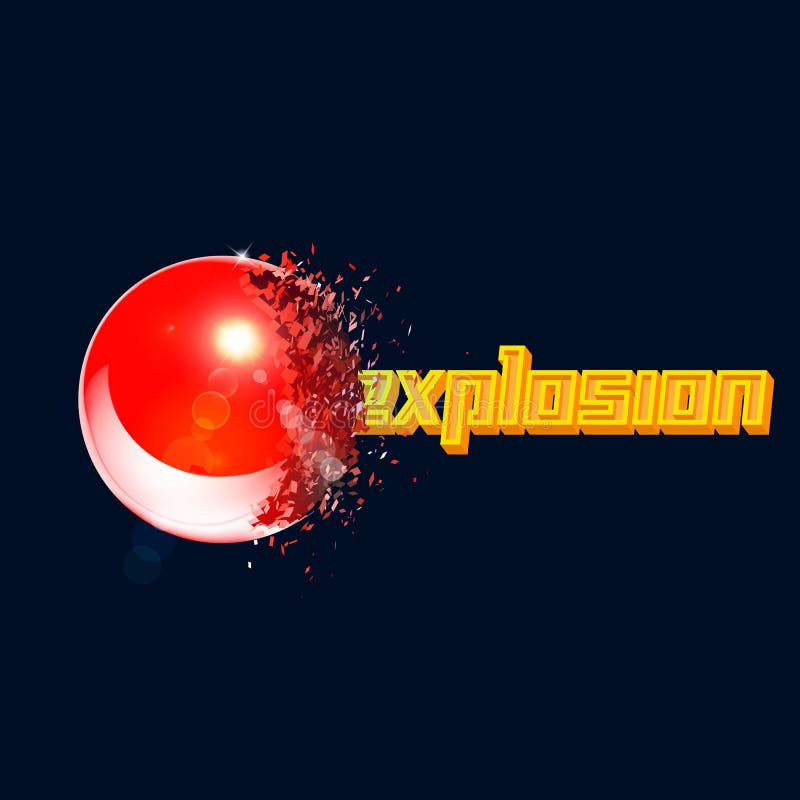 Red 3D Ball Exploded into Pieces Stock Vector - Illustration of bokeh ...