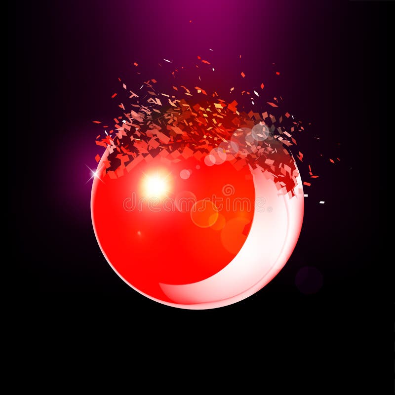 Red 3D Ball Exploded into Pieces Stock Vector - Illustration of concept ...