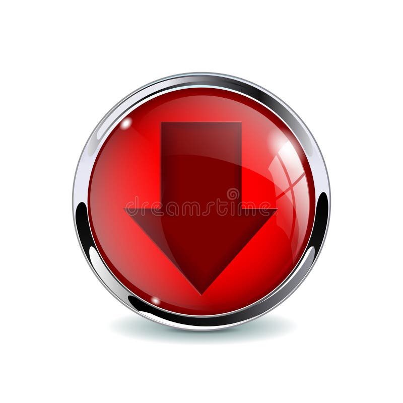 Red down 3d button stock vector. Illustration of shadow - 146989044