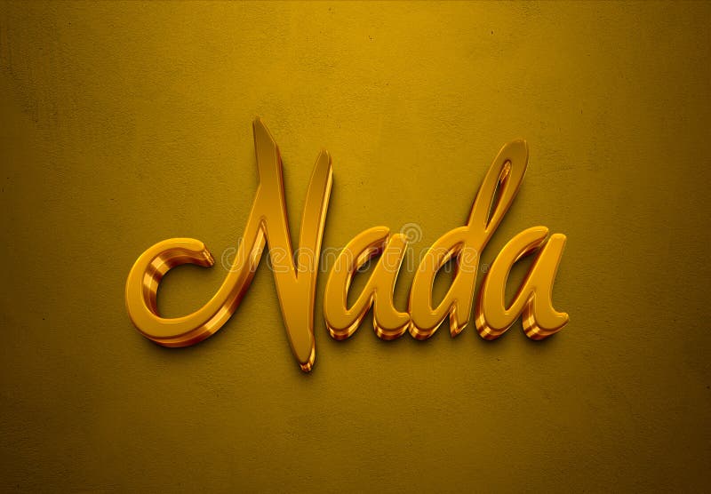 Golden 3D Editable Text Effect of Arabic Name Nada Stock Image - Image ...