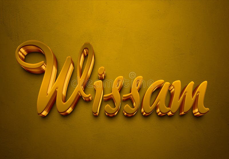 Golden 3D Editable Text Effect of Arabic Name Wissam Stock Image ...