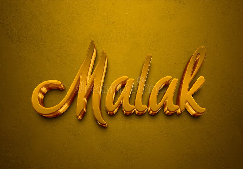 Golden 3D Editable Text Effect of Arabic Name Malak Stock Photo - Image ...
