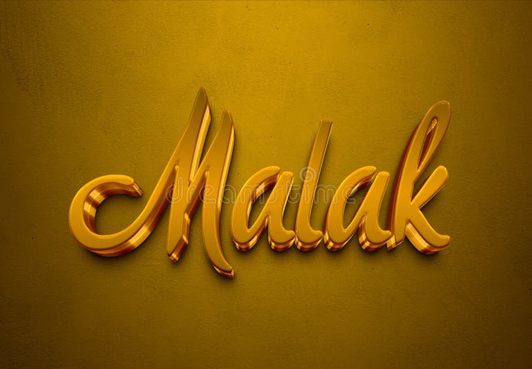 Golden 3D Editable Text Effect of Arabic Name Malak Stock Photo - Image ...