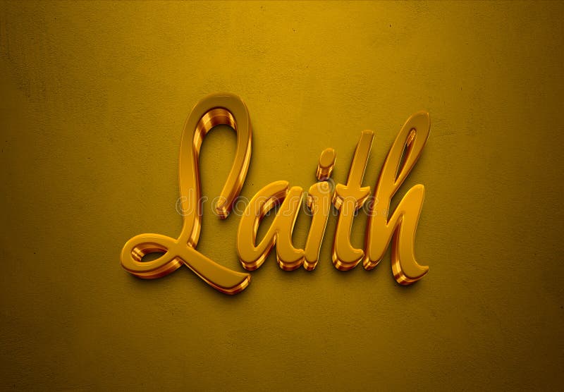 Golden 3D Editable Text Effect of Arabic Name Laith Stock Image - Image ...