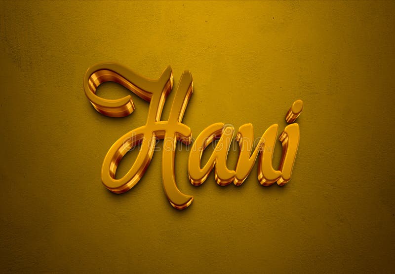 Golden 3D Editable Text Effect of Arabic Name Hani Stock Photo - Image ...