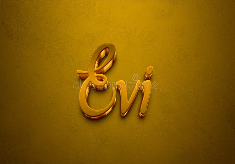 Golden 3D Editable Text Effect of Name Evi, Stock Image - Image of ...