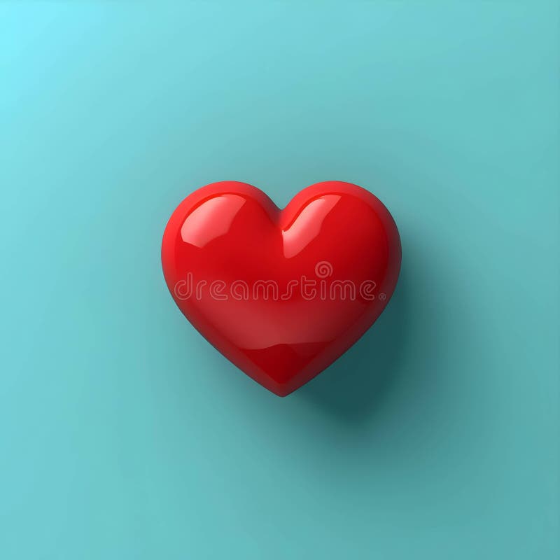 Red 3D Heart on a Light Solid Background Stock Vector - Illustration of ...