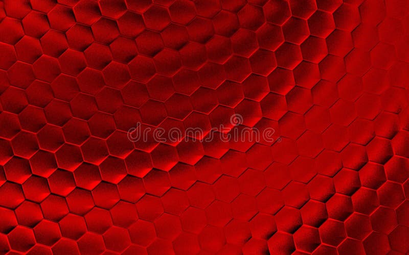 Red 3d Hexagonal Background. Realistic Honeycomb Texture Grid Stock ...