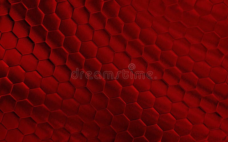 Red 3d Hexagonal Background. Realistic Honeycomb Texture Grid Stock ...