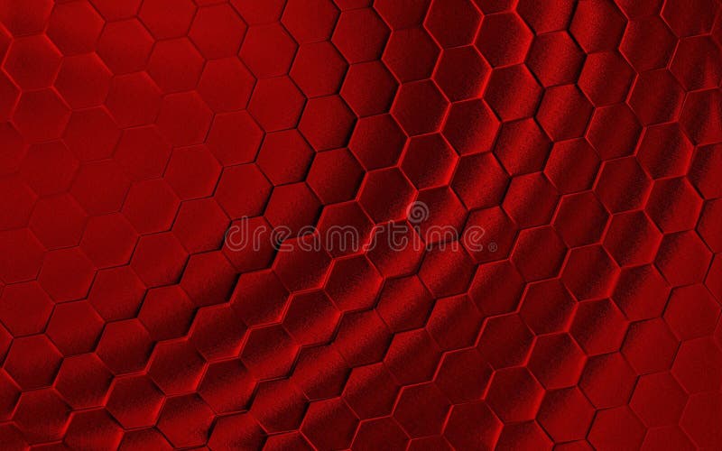 Red 3d Hexagonal Background. Realistic Honeycomb Texture Grid Stock ...