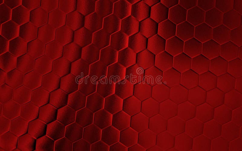 Red 3d Hexagonal Background. Realistic Honeycomb Texture Grid Stock ...