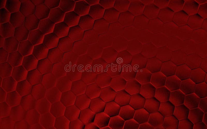 Red 3d Hexagonal Background. Realistic Honeycomb Texture Grid Stock ...