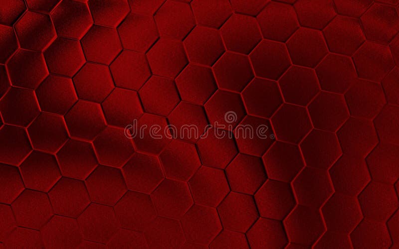 Red 3d Hexagonal Background. Realistic Honeycomb Texture Grid Stock ...