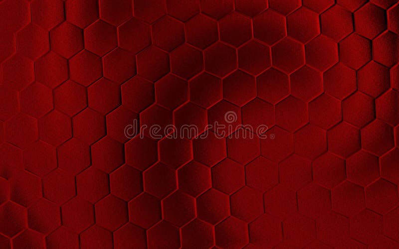 Red 3d Hexagonal Background. Realistic Honeycomb Texture Grid Stock ...