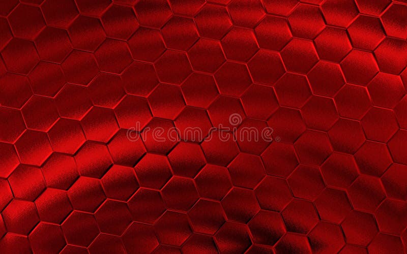 Red 3d Hexagonal Background. Realistic Honeycomb Texture Grid Stock ...
