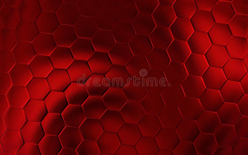 Red 3d Hexagonal Background. Realistic Honeycomb Texture Grid Stock ...