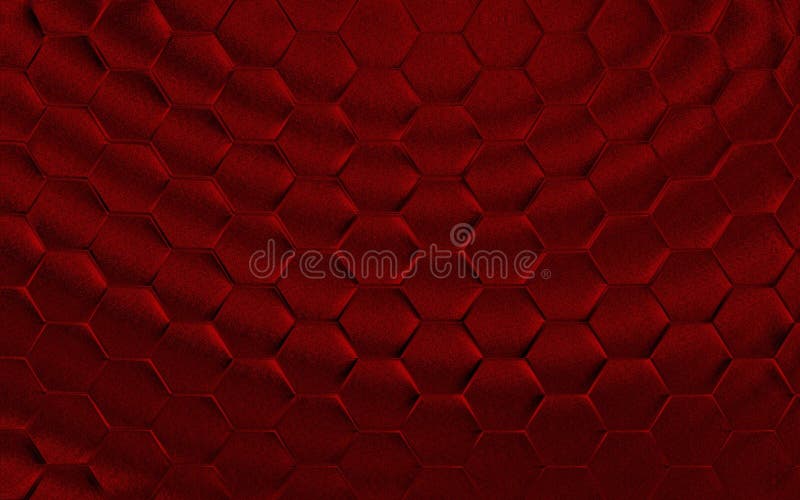 Red 3d Hexagonal Background. Realistic Honeycomb Texture Grid Stock ...