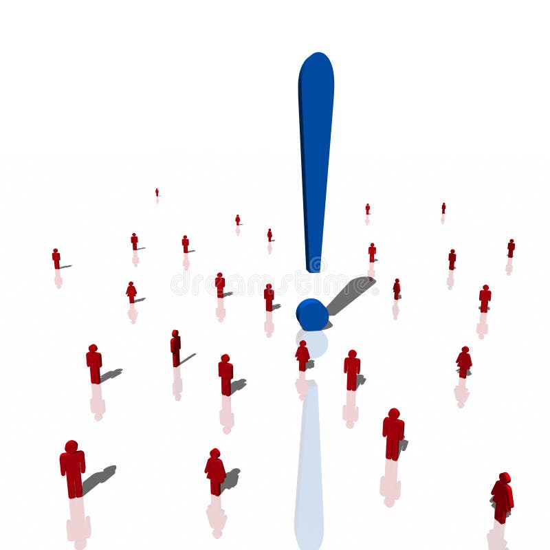 Red 3d Humanoid Crowd Having an Idea Stock Illustration - Illustration ...