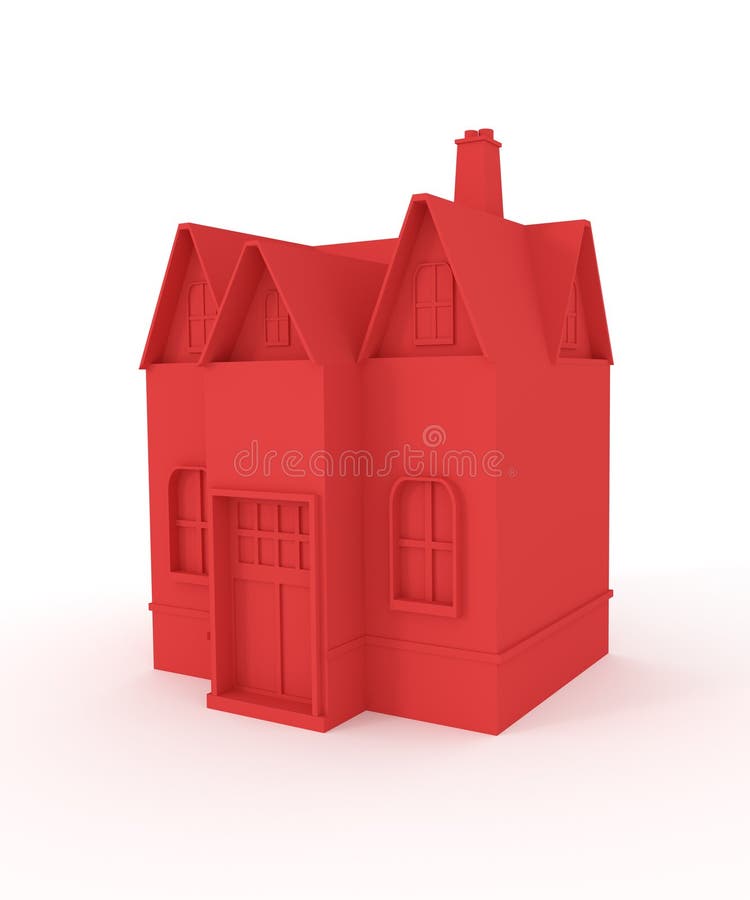 Red 3D Icon House. 3D Render Stock Illustration - Illustration of ...