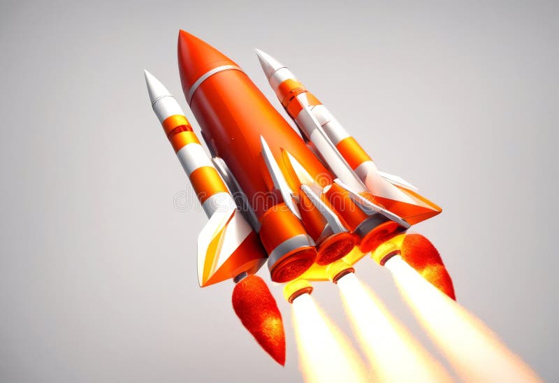 Red 3d Icon Orange Rocket Transparency Transparent Space Exploration ...