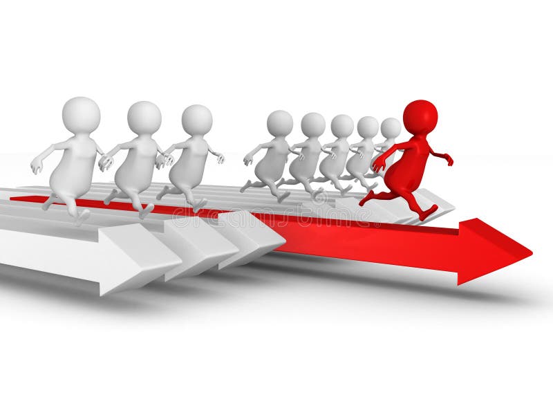 Red 3d Leader of Competition. Success Concept Stock Illustration ...