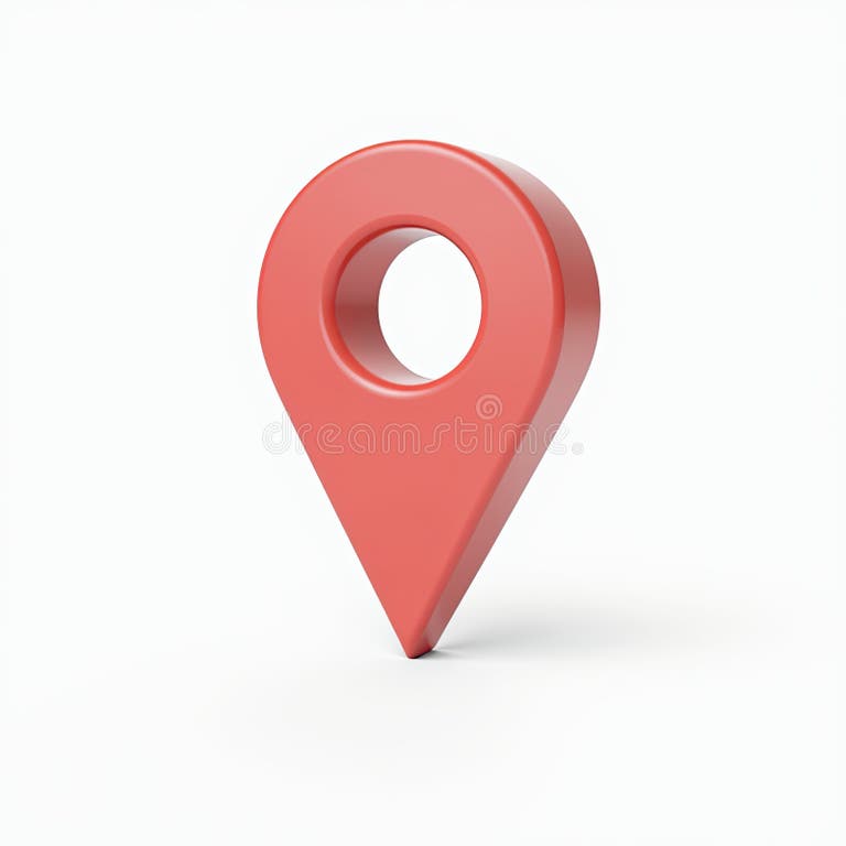 A Red 3D Map Pin Icon on a Plain White Background, Symbolizing Location ...