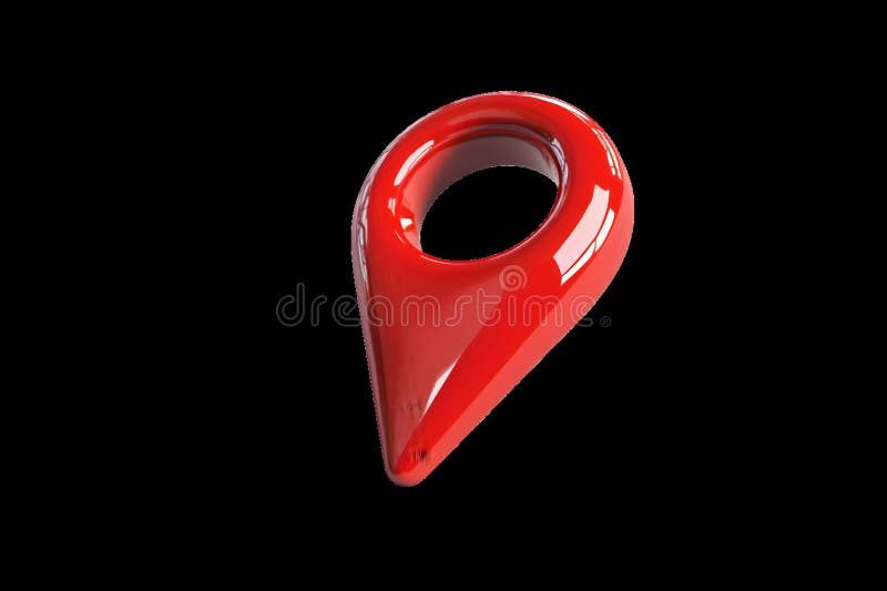 Red 3d Map Pin Icon on White Background Stock Illustration ...