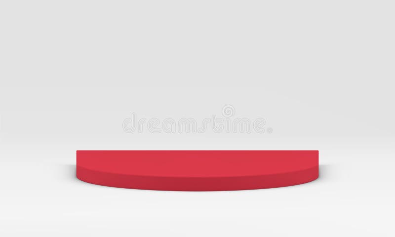 Red 3d Pedestal Curved Platform Showcase Display for Product Premium ...