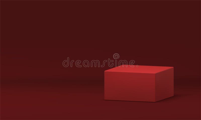 Red 3d Pedestal Rectangular Scene Empty Display for Product ...