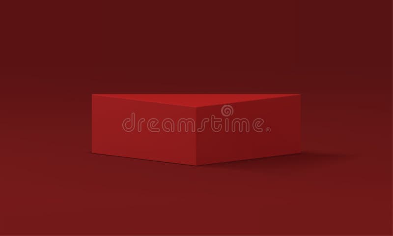 Red 3d Podium Triangle Fashion Minimalist Platform Stand Product ...