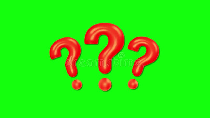 Red 3D Question Marks on Green Background. Asking Many Questions. Stock ...