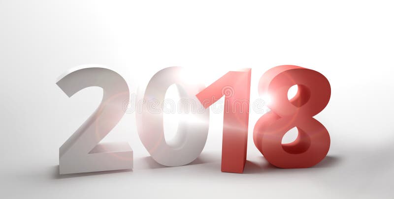 2018 Red 3d Render Sylvester 2018 Stock Illustration - Illustration of ...