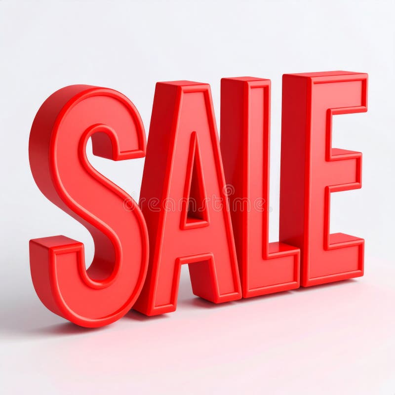 Red 3D Sale Letters on White Background Stock Illustration ...