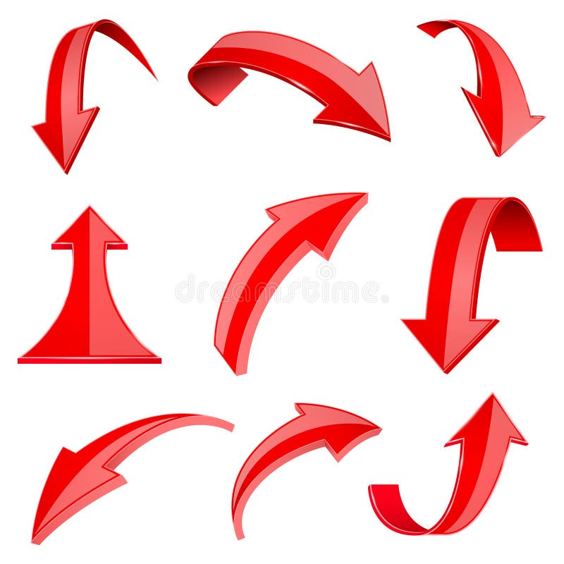 Red Bent Down Arrow 3d Web Icon Stock Illustrations – 114 Red Bent Down ...