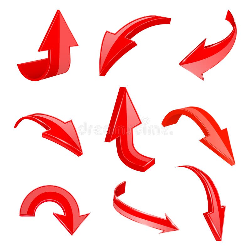 Red Bent Down Arrow 3d Web Icon Stock Illustrations – 114 Red Bent Down ...