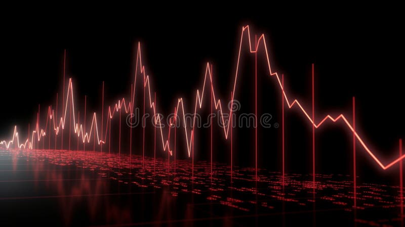 Red 3D Stick Graph Chart Represents a Volatile and High-risk Market for ...
