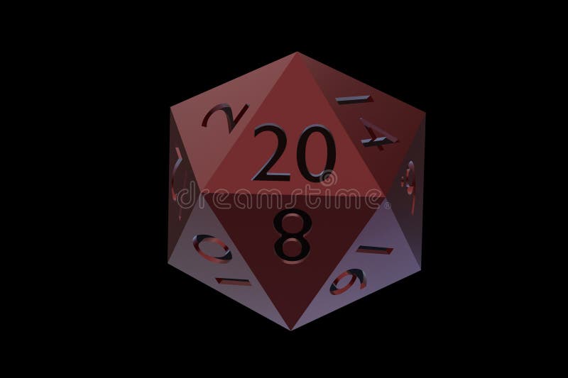 Red d20 stock illustration. Illustration of graphic - 321401451