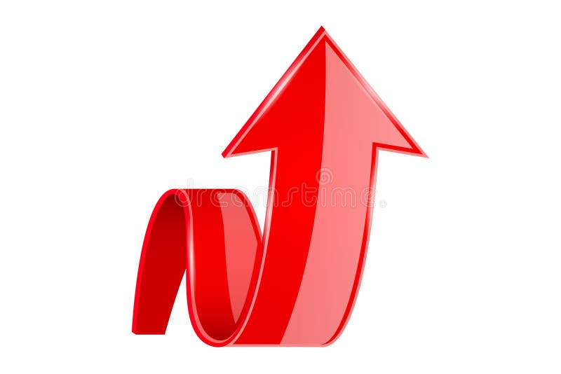 Red 3d up arrow stock vector. Illustration of white - 123438294