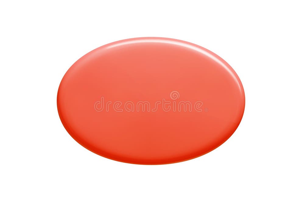 Red 3d Vector Plaque with Oval Elliptical Shape and Polished Glow Stock ...