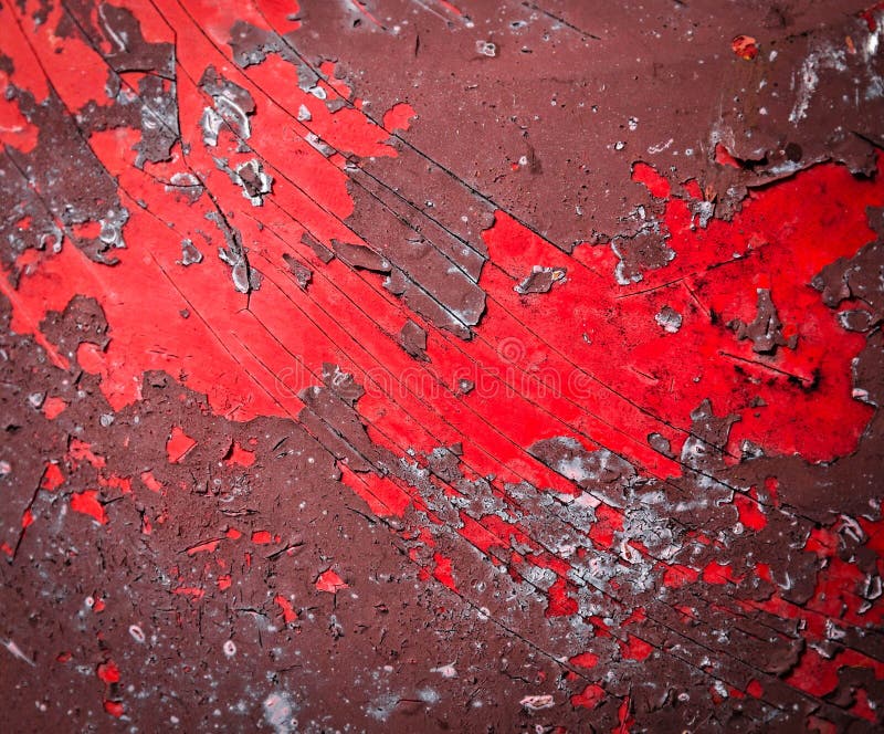 Red damaged peeled paint stock photo. Image of cracked - 49312338